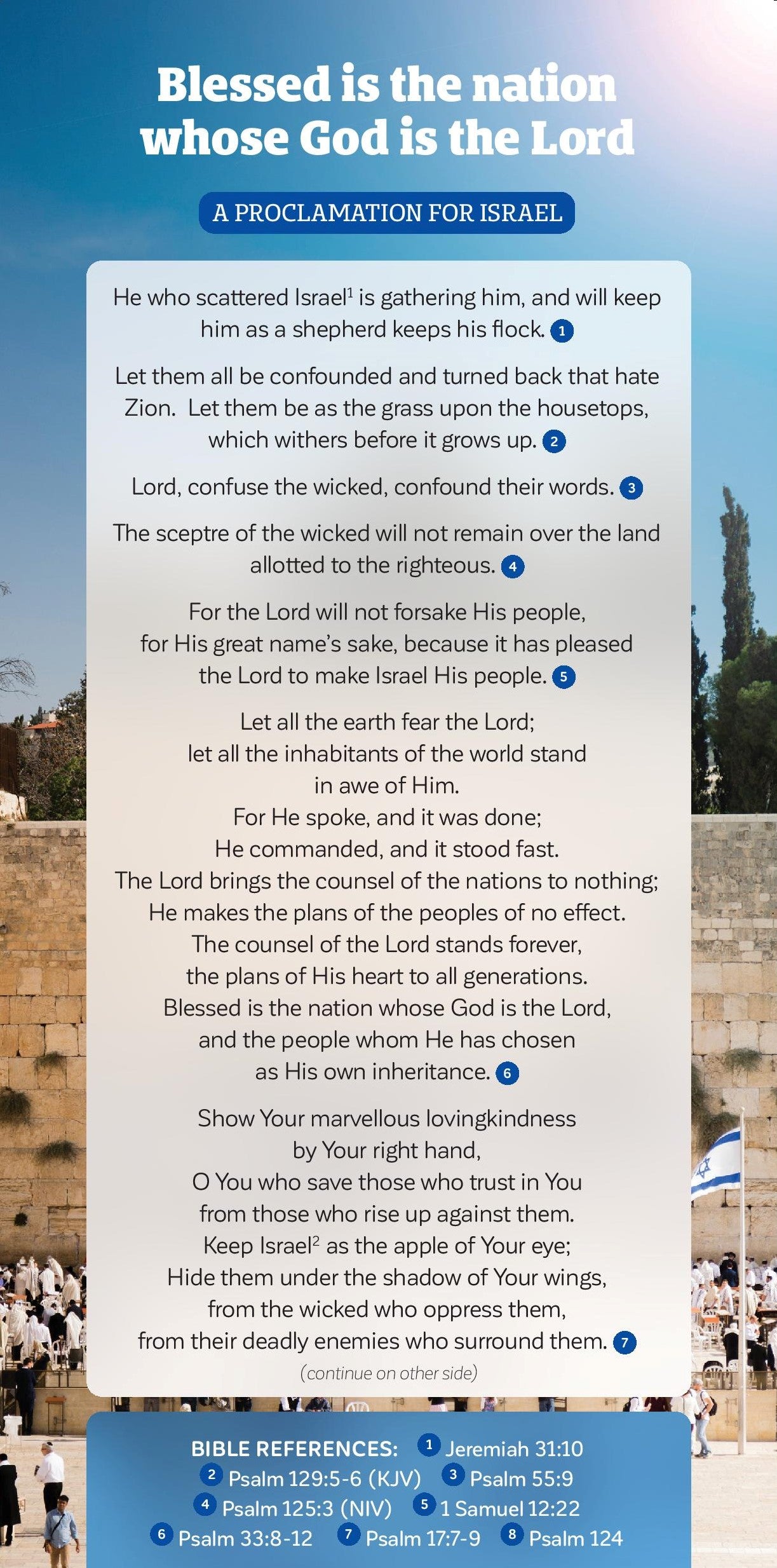 Blessed is the nation whose God is the Lord | Proclamation Card | Derek ...